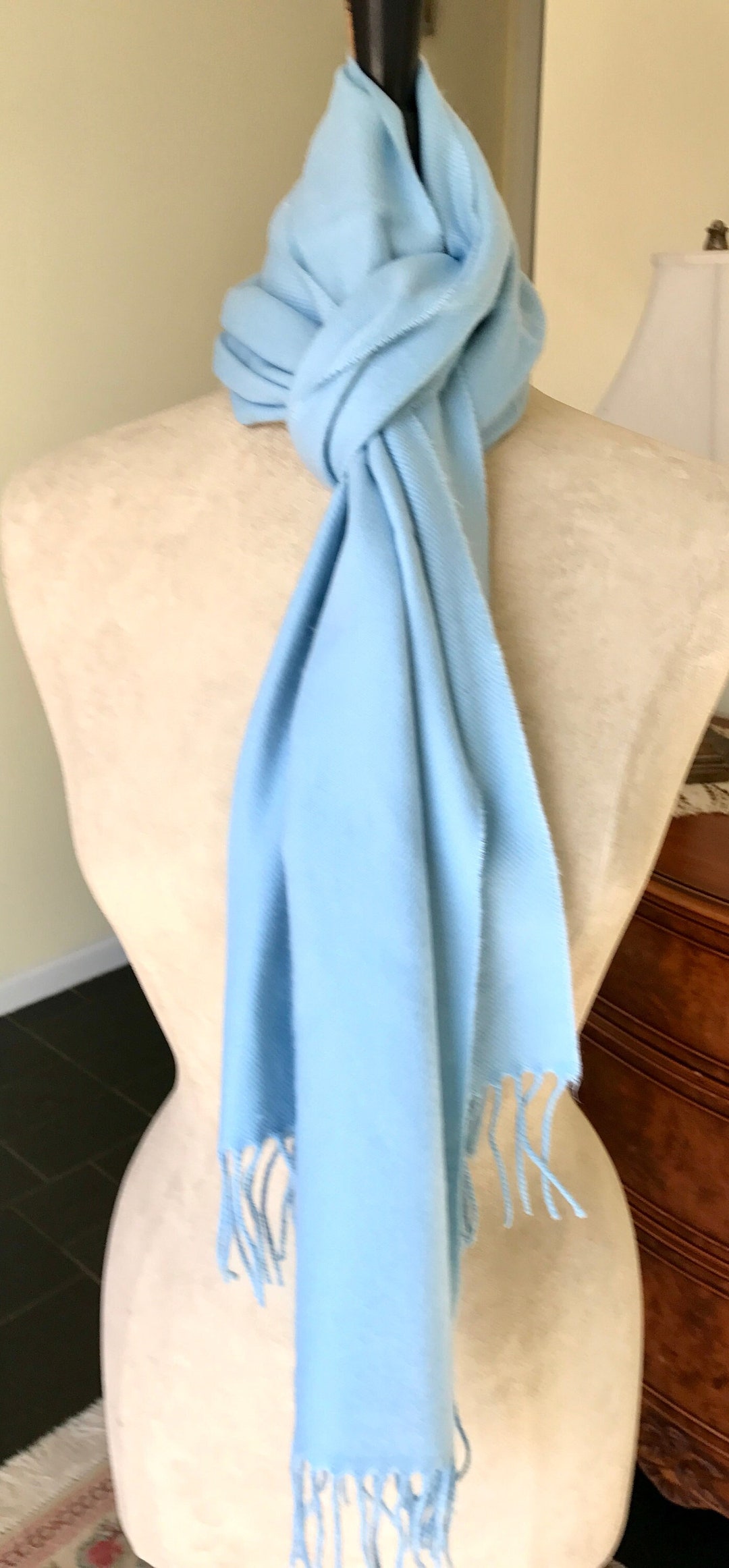 Clearance Sale - Cashmere Feel Baby Blue Scarf - Monogrammed ...