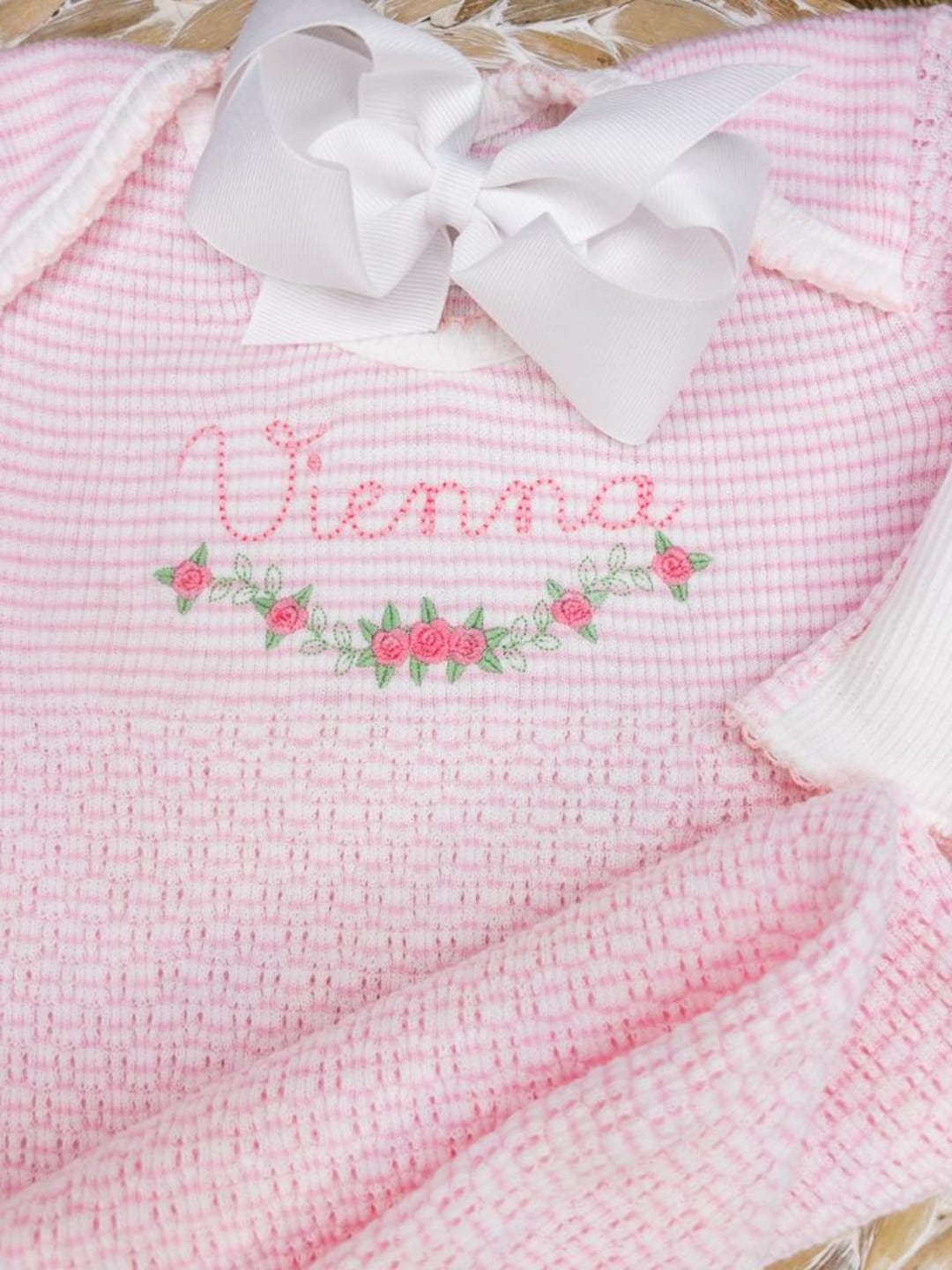 Baby Girl Pink Knit Gown, Paty Inc Monogram Outfit, Baby Coming Home ...