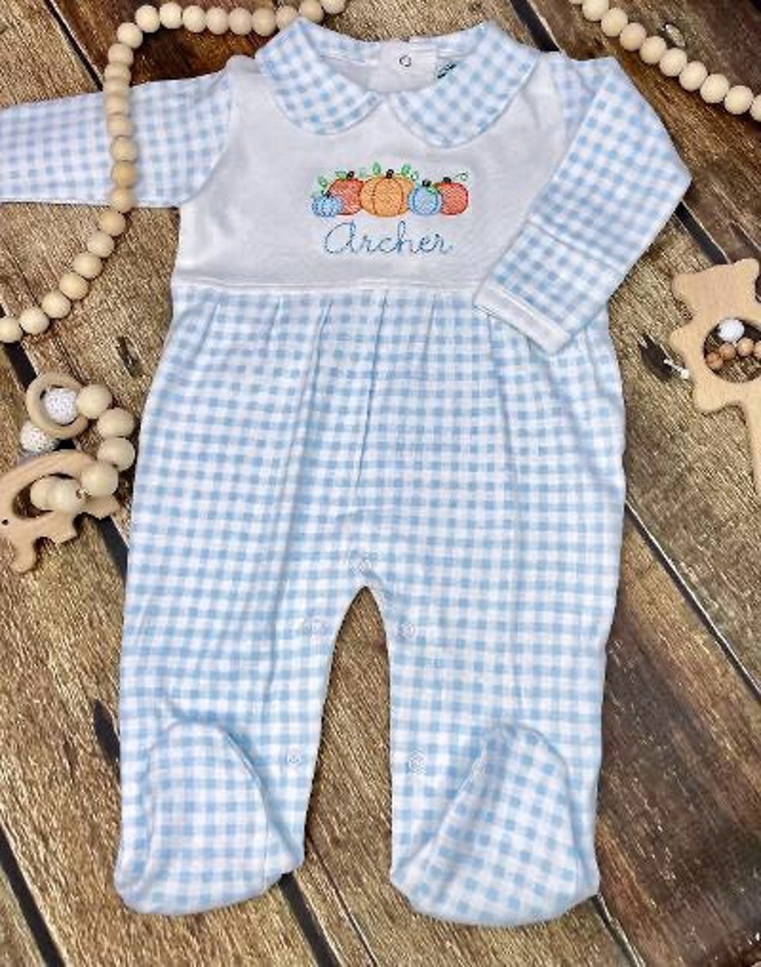 Fall Outfit Pumpkin Boy Romper Baby Boy Outfit Personalized Romper ...