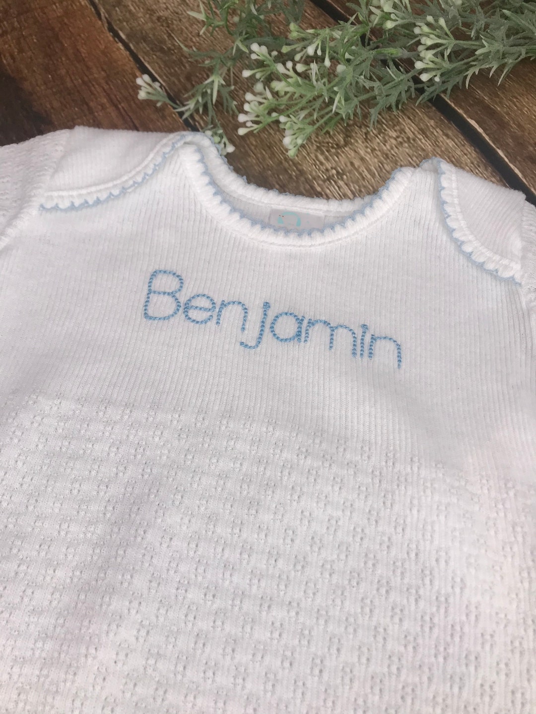 Paty Inc Knit Baby Gown Monogram, Baby Boy Coming Home Outfit, Layette ...