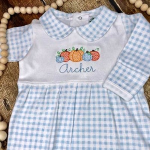 Fall Outfit - Pumpkin Boy Romper - Baby Boy Outfit - Personalized ...
