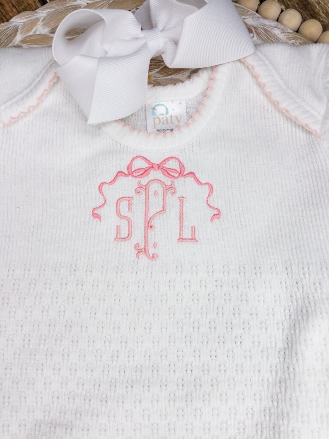 Paty Inc Personalized Knit Gown, Baby Gown Monogrammed Gown, Baby Girl ...