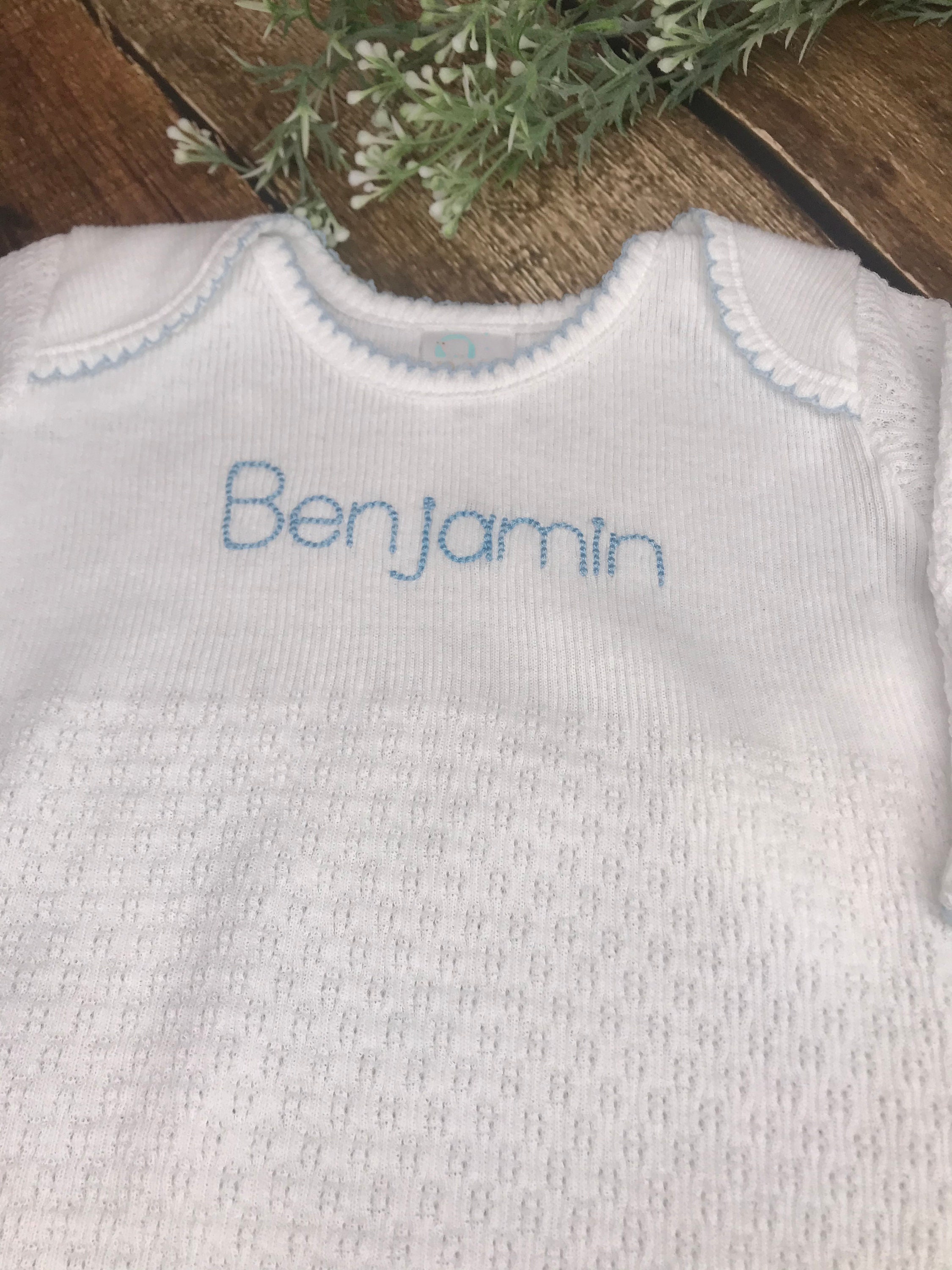 Paty Inc Knit Baby Gown Monogram, Baby Boy Coming Home Outfit, Layette ...