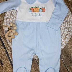 Fall Outfit - Pumpkin Boy Romper - Baby Boy Outfit - Personalized ...