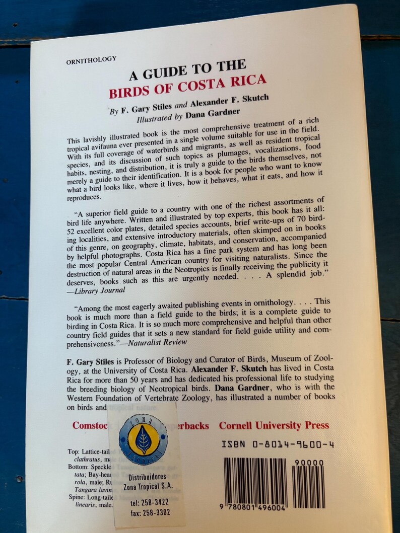 A Guide to the Birds of Costa Rica, Stiles & Skutch 1989 7th Printing ...