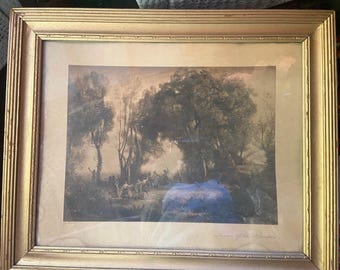 Dance of the Nymphs After Jean Baptiste Camille Corot Framed Lithograph ...