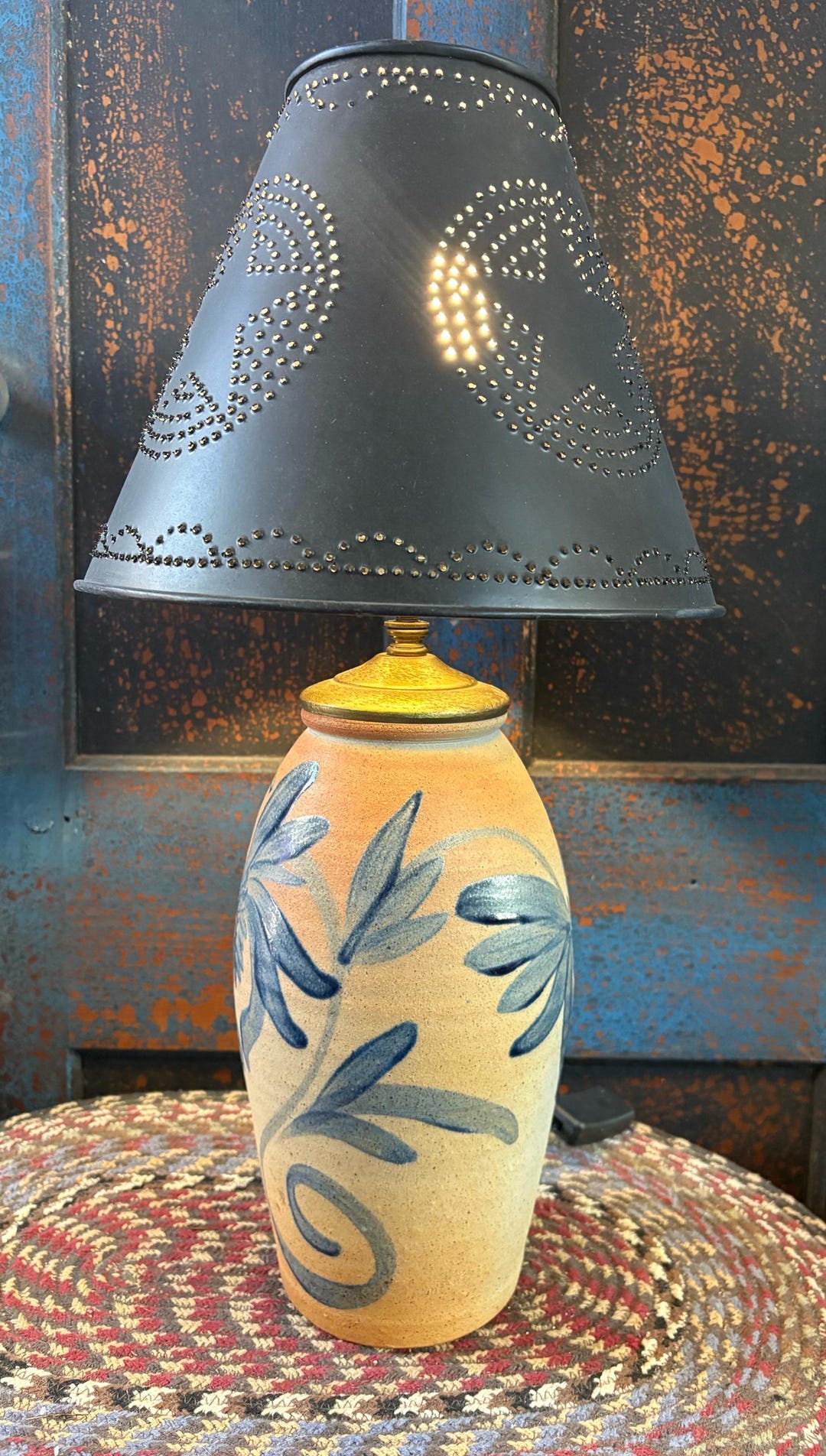 Cornwall Bridge Pottery Studio Ceramic Lamp Matt Jones Punched Tin ...
