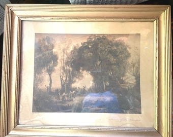 Dance of the Nymphs After Jean Baptiste Camille Corot Framed Lithograph ...