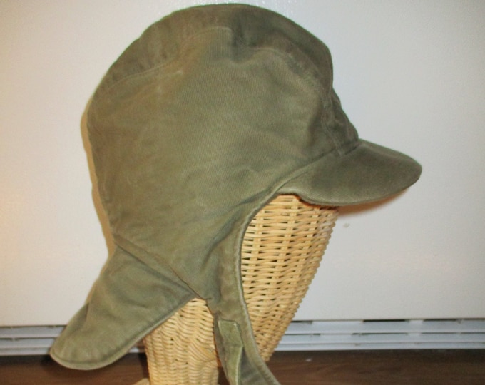 US Navy Cold Weather Gear Ear Flap Hat W Chin Strap - WW2 Era Form Size ...