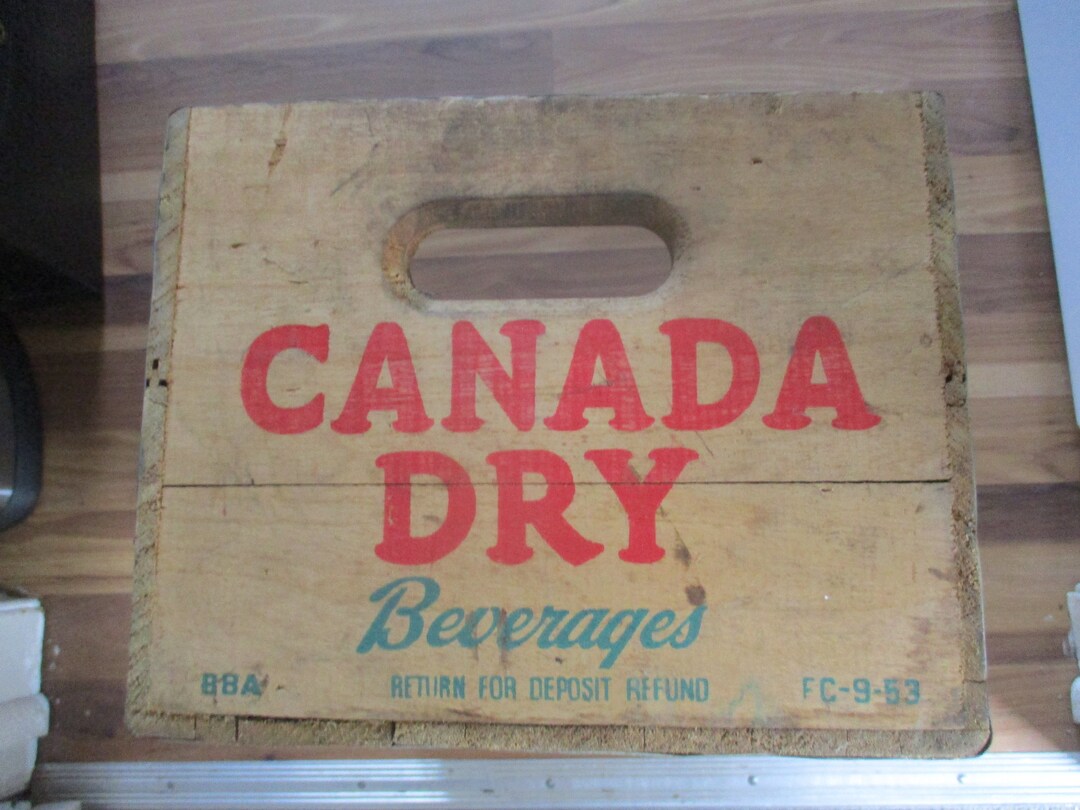 Canada Dry Ginger Ale Antique Wood Crate - 1953 Canada Dry Box With ...