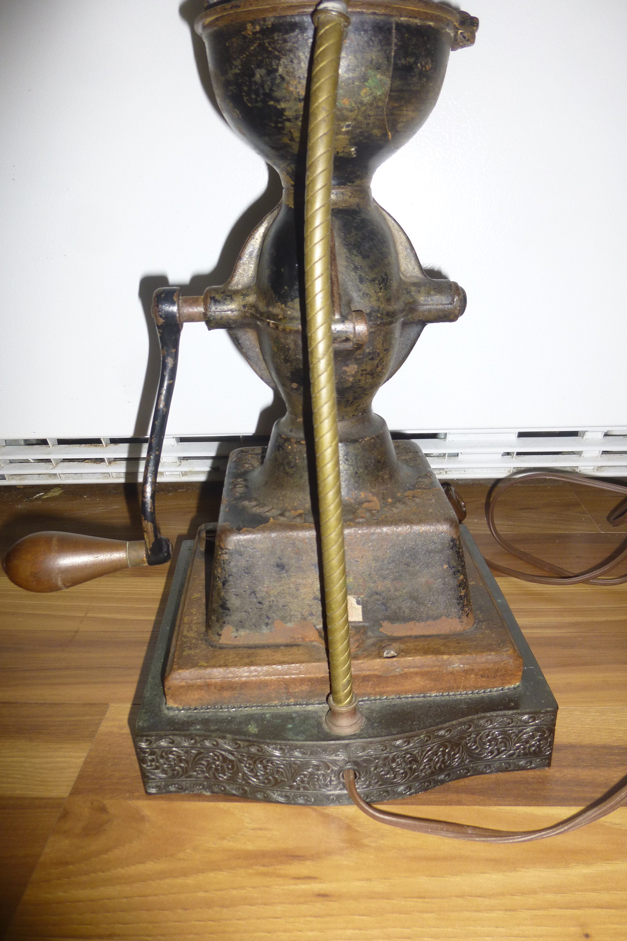 Cast Iron Coffee Grinder - Lamp - 1873 Enterprise Mfg Co of Philadephia ...