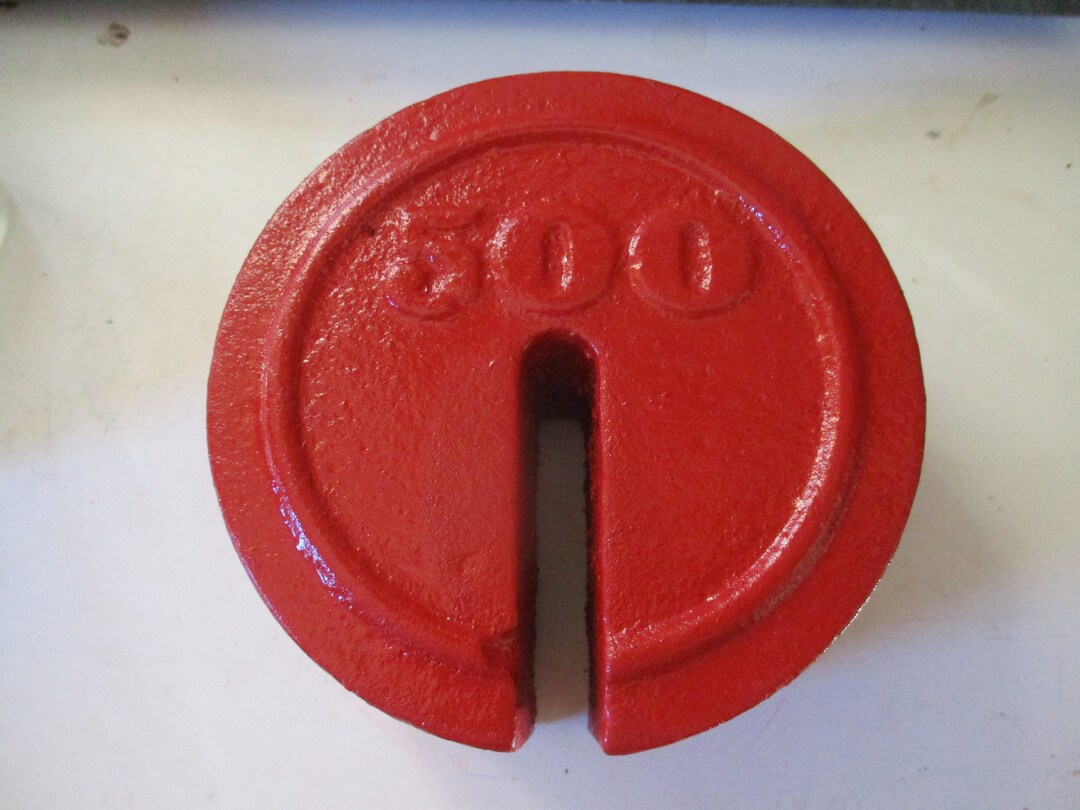 Slotted Scale Weight - Antique Cast Iron Form - Weighs 5.5 Lbs Marked ...