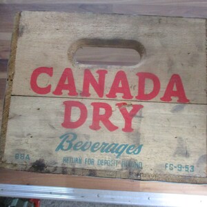 Canada Dry Ginger Ale Antique Wood Crate - 1953 Canada Dry Box With ...