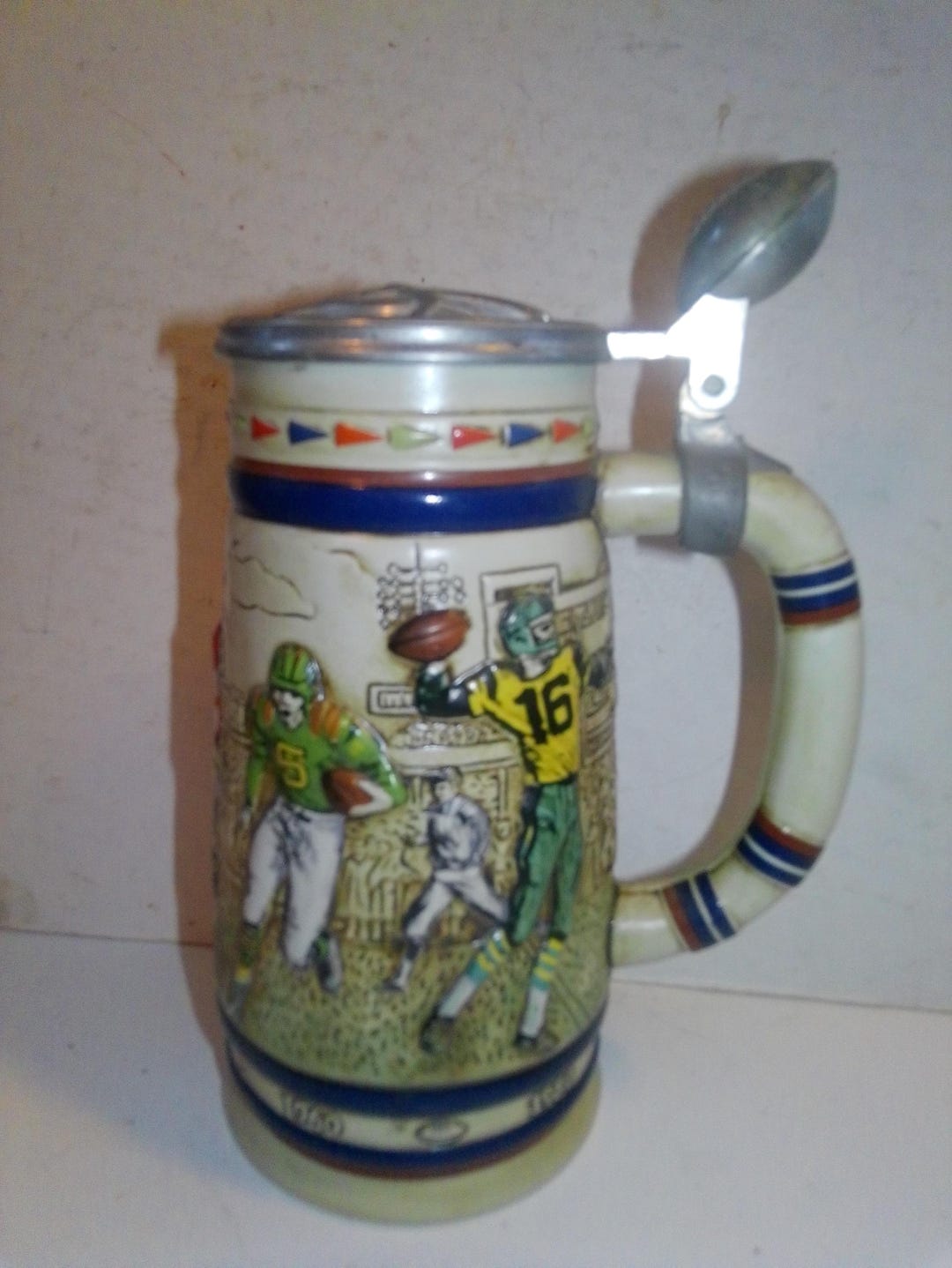 Football Beer Stein Tankard - 1983 Avon by Ceramorte of Brazil - Great ...