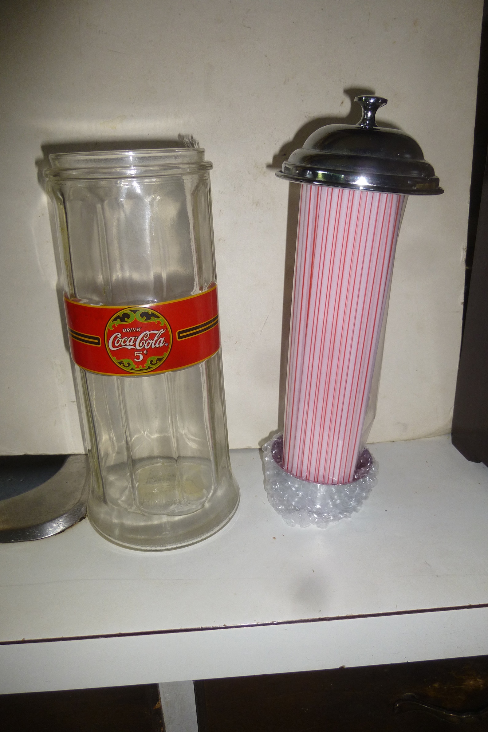 Coca-cola Drinking Straw Dispenser Glass and Steel Licensed | Etsy