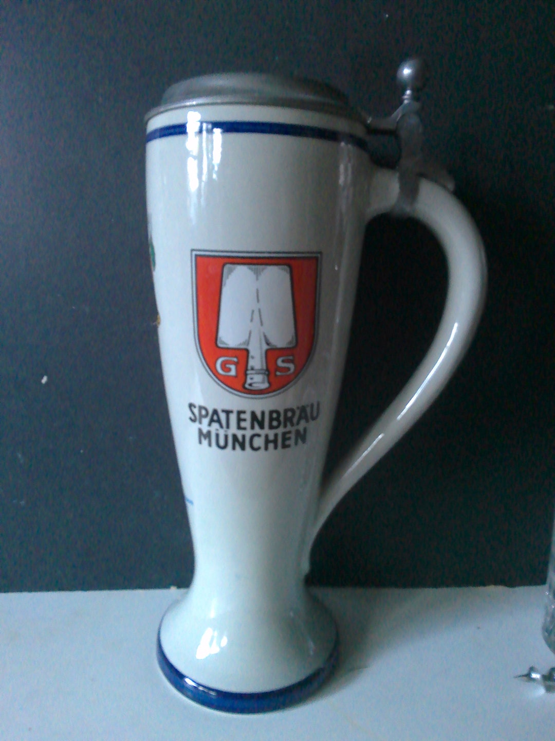 German Beer Stein - Spatenbrau Munchen, HB, Augustiner Branded Form 11 ...