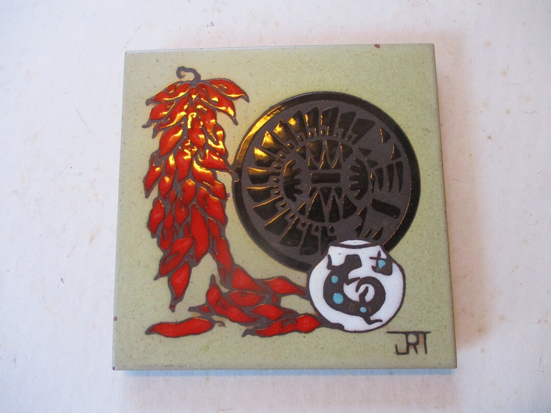Teissedre Handcrafted Art Tile - Stylish Native American Pot and ...