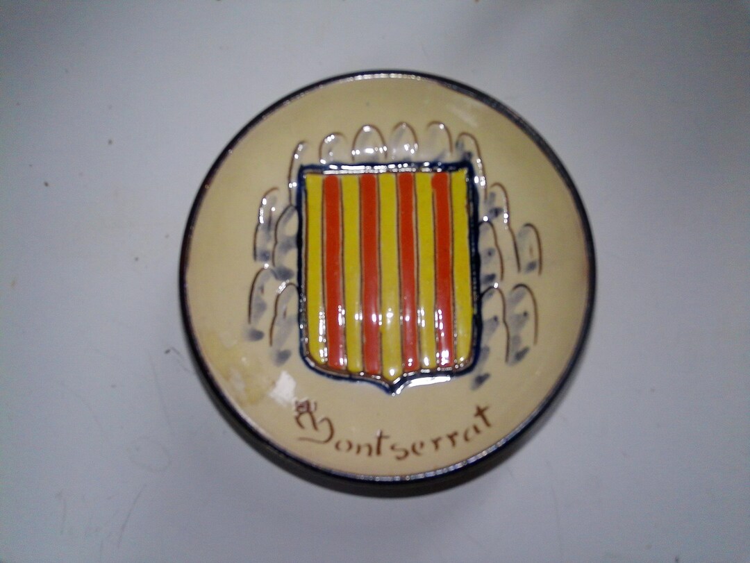 Montserrat Plate W Coat of Arms of Aragoneses De Alcoy. Use or Decor 6 ...