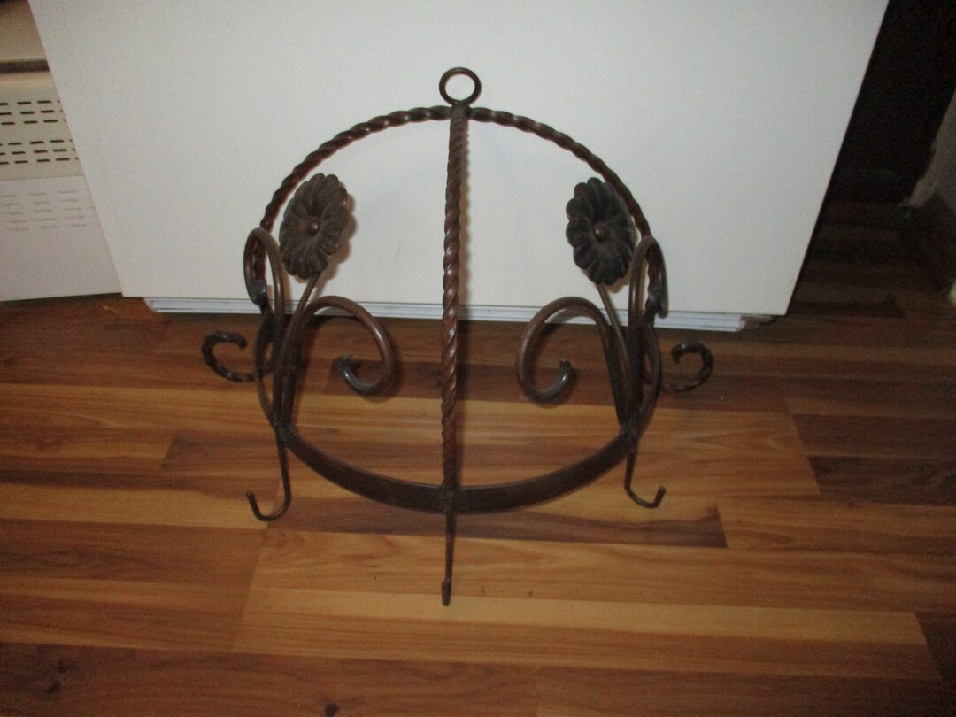 Gorgeous Wrought Iron Wall Hanging Pot and Pan Rack - Rugged and ...