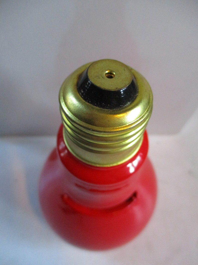 Lightbulb Shaped Bank - Pop Art Ceramic Form 5" High - Vibrant Red ...
