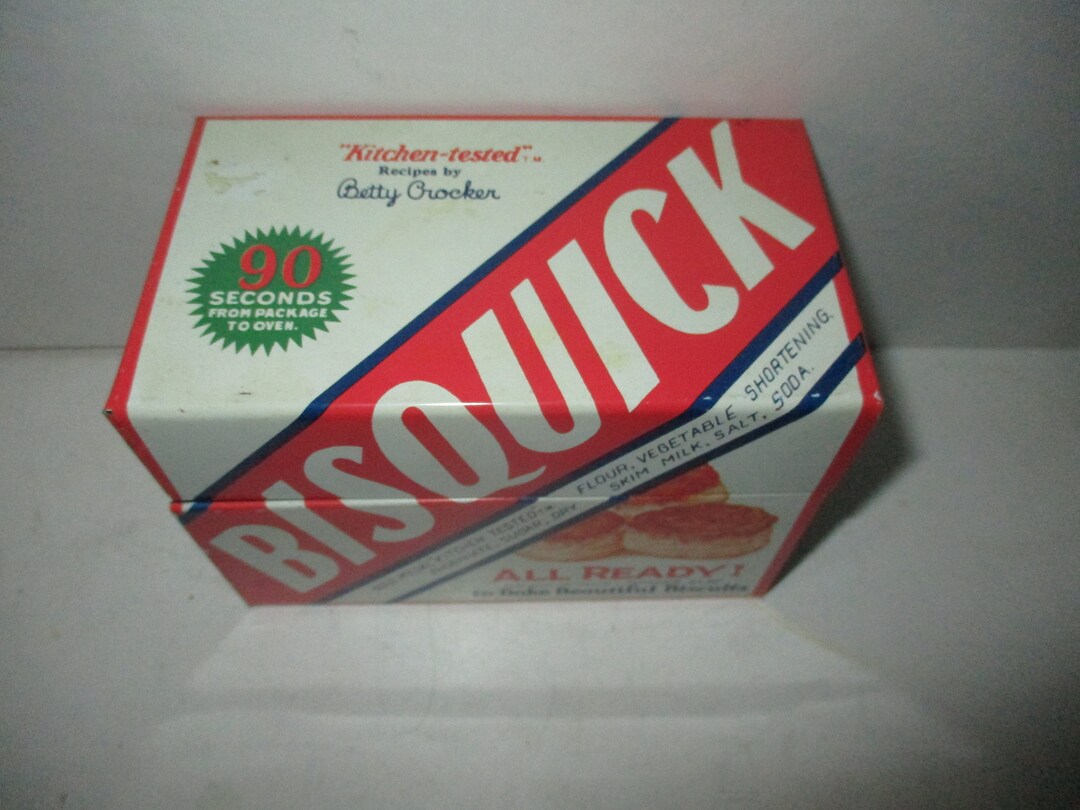 Bisquick Recipe Box 1980s Lithographed Steel Box With Paper Insert ...