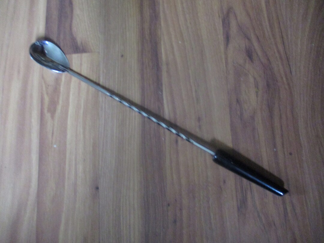 Cocktail Mixing Spoon - 1960s Mcm/mid-century Modern 12" Long Twisted ...