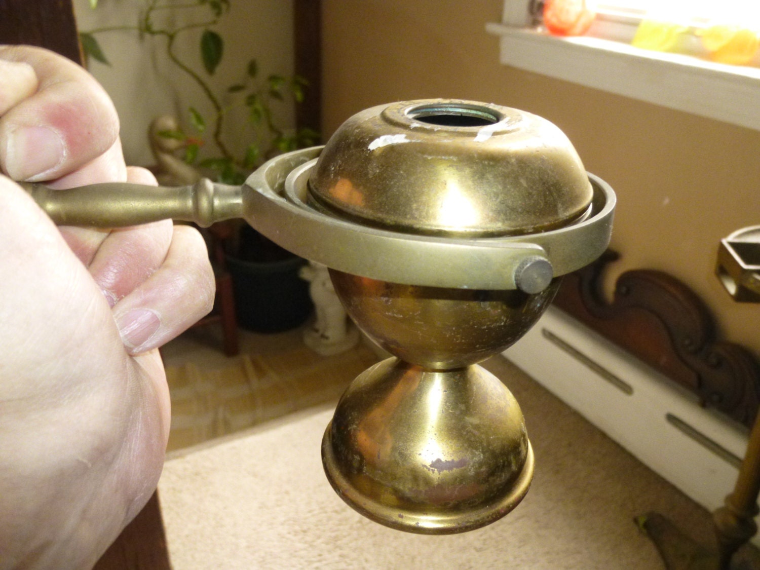 Gorgeous Gimbal and Oil Lamp Base in Solid Brass - Nautical Form Mounts ...