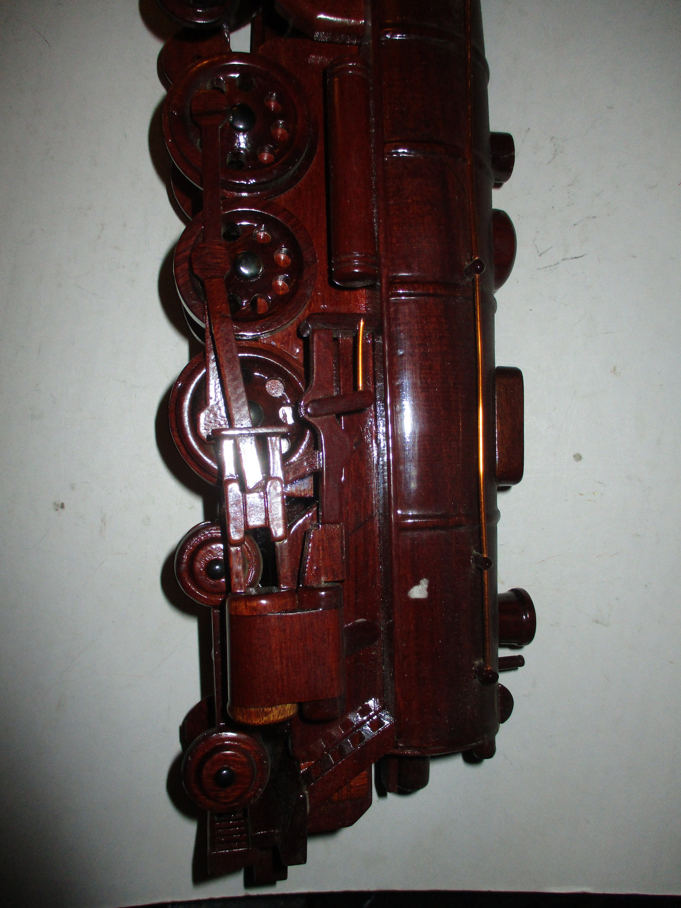 Mahogany Railroad Engine and Coal Car Model Hand Carved form | Etsy