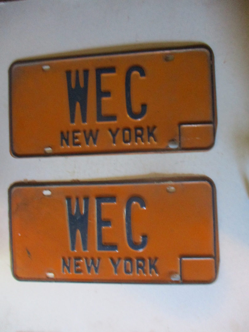 1966 -70s New York Personalized License Plates - Matched Set With WEC ...