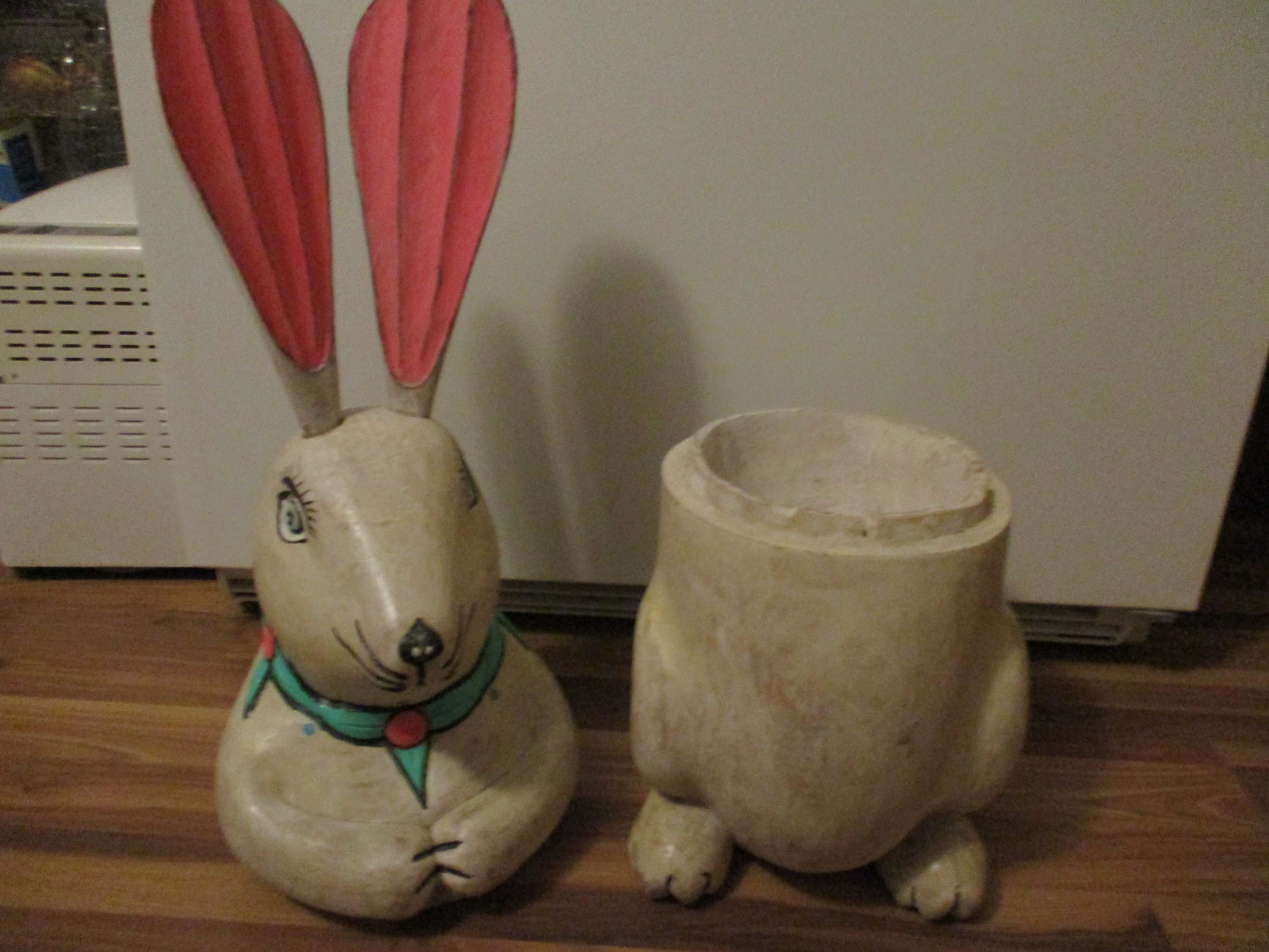 Carved Wood Rabbit 32 Primitive Wood Carved Box Form - Etsy