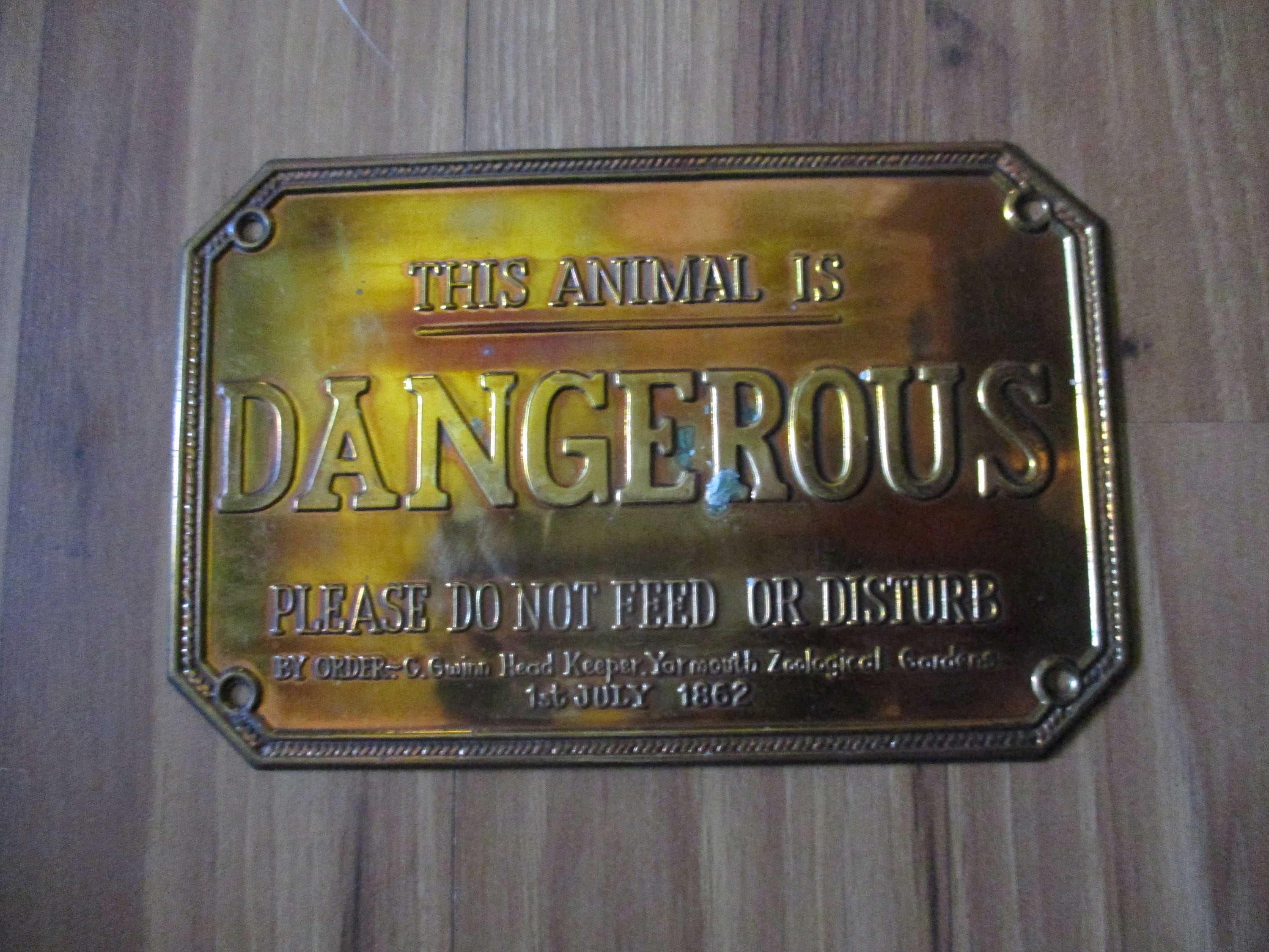 Dangerous Animals Sign