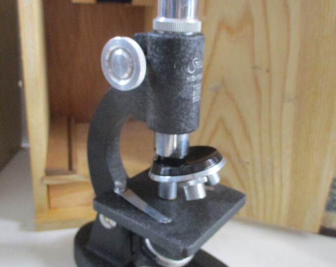 Microscope Set Slides and Tools in Box Stellar Brand 3 Level Magnifier ...