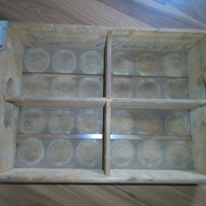 Towne Club Soda Pop Crate Blue Paint on Wood With Wood Liners for 6 ...
