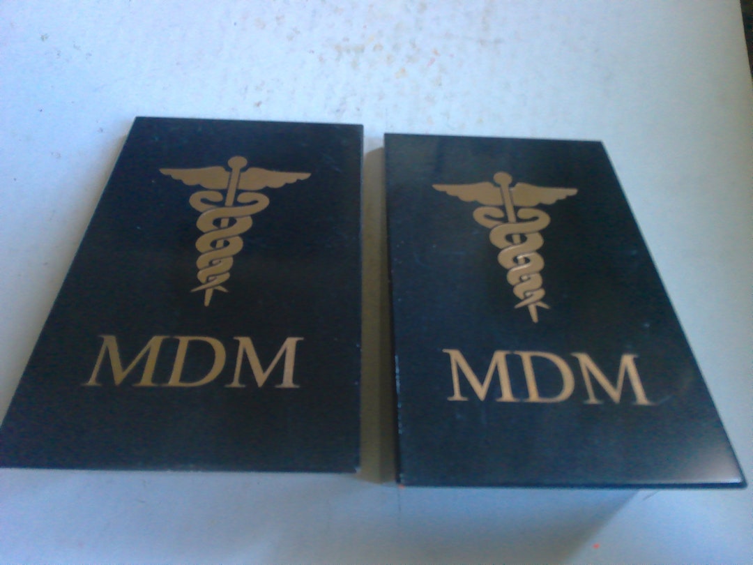 Medical Bookends = Black Marble Stone Slant Front Forms = MDM W ...