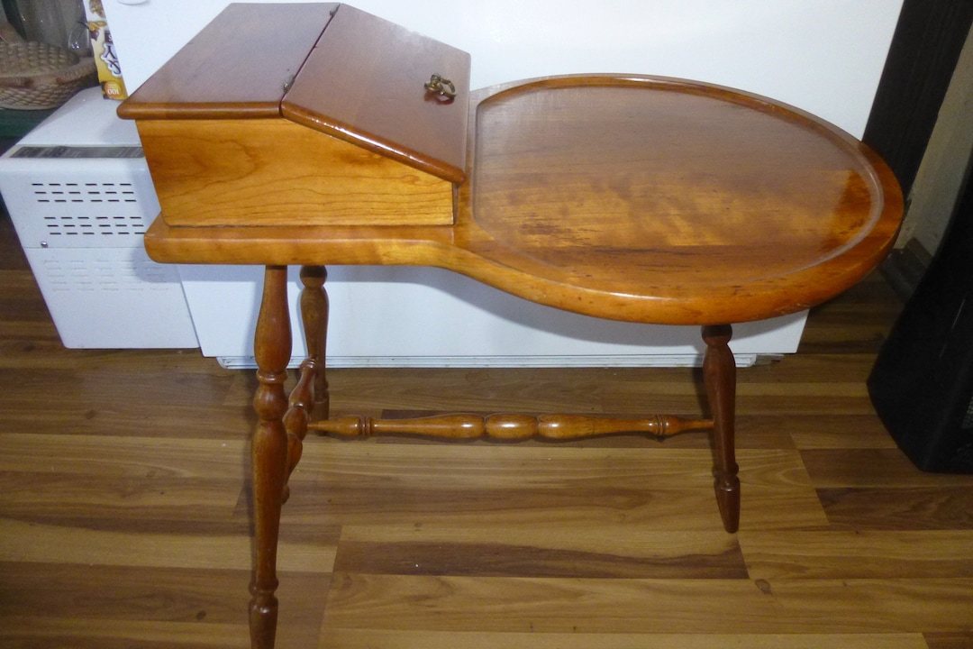 Cobblers Table Gorgeous Cherrywood Form - Turned Legs - Raised Edge ...