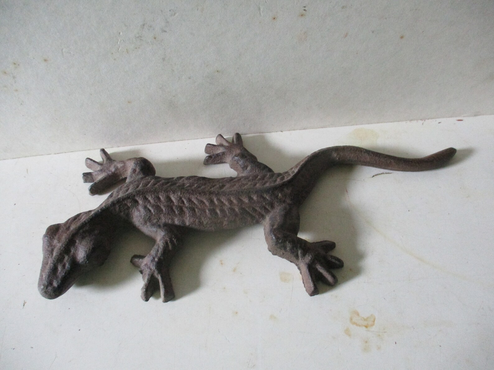 Lizard Statue Life Sized Cast Iron Gecko/iguana/chameleon - Etsy