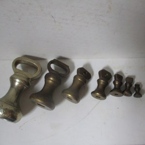 Brass Bell Shaped Scale Weights - Antique 7 Piece Set From .5 Oz to 2 ...