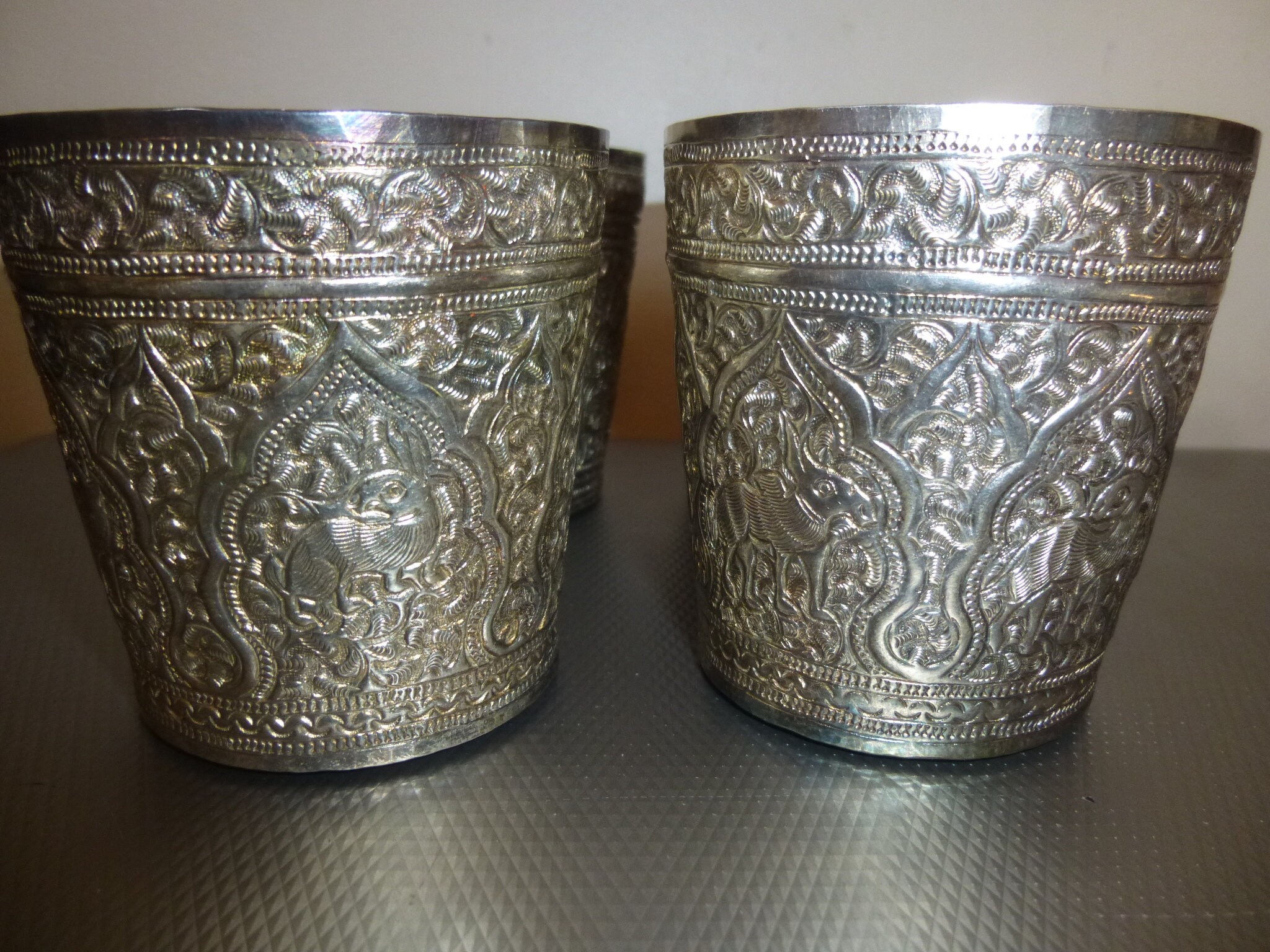Antique Solid Silver Islamic Drinking Cups Ornate Set of 4 | Etsy