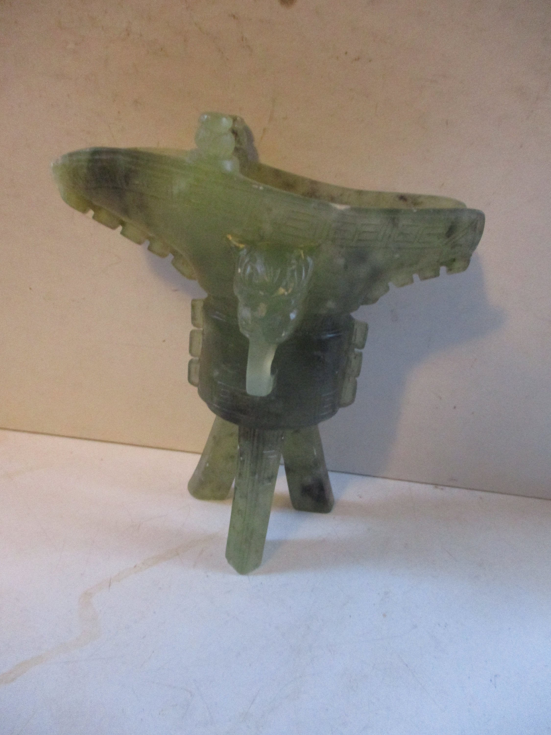 Chinese Jue Tea Cup 5 Carved Jadite 3 Legged Form - Etsy