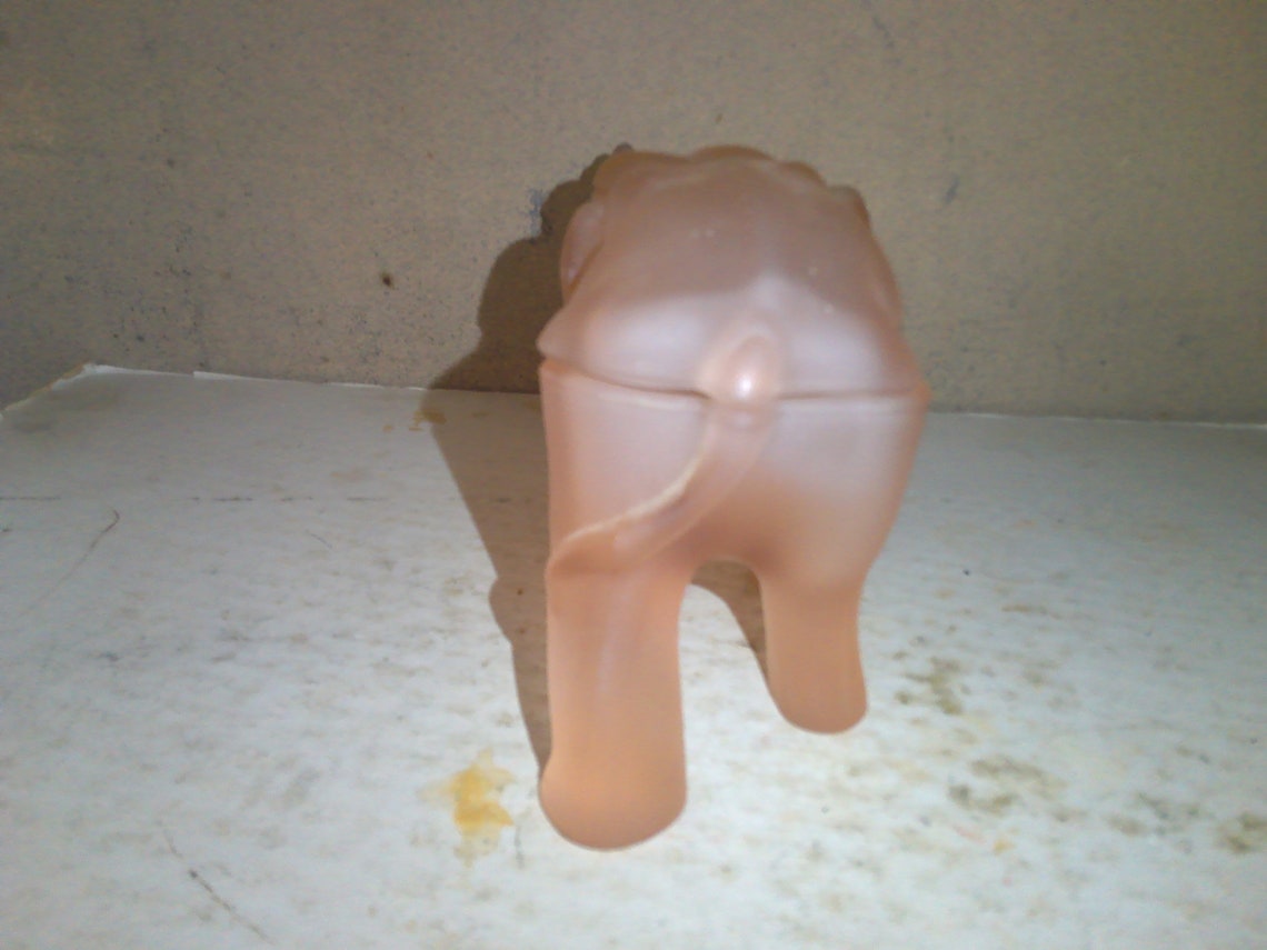 Pink Satin Glass Elephant Box by Tiara - 2 Piece Modern Form for Use or ...