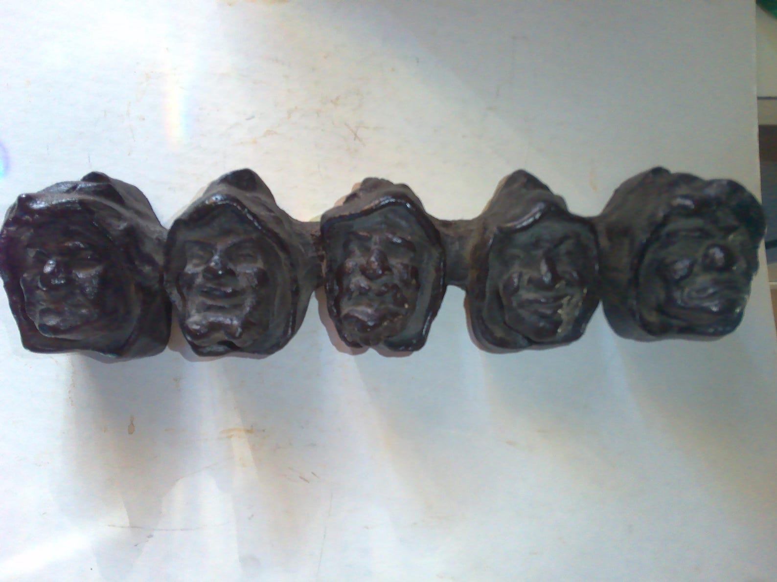 5 Robed Monks Heads - Fun 13.5" X 3.5" X 2.5" Deep W Hanger - Rare and ...