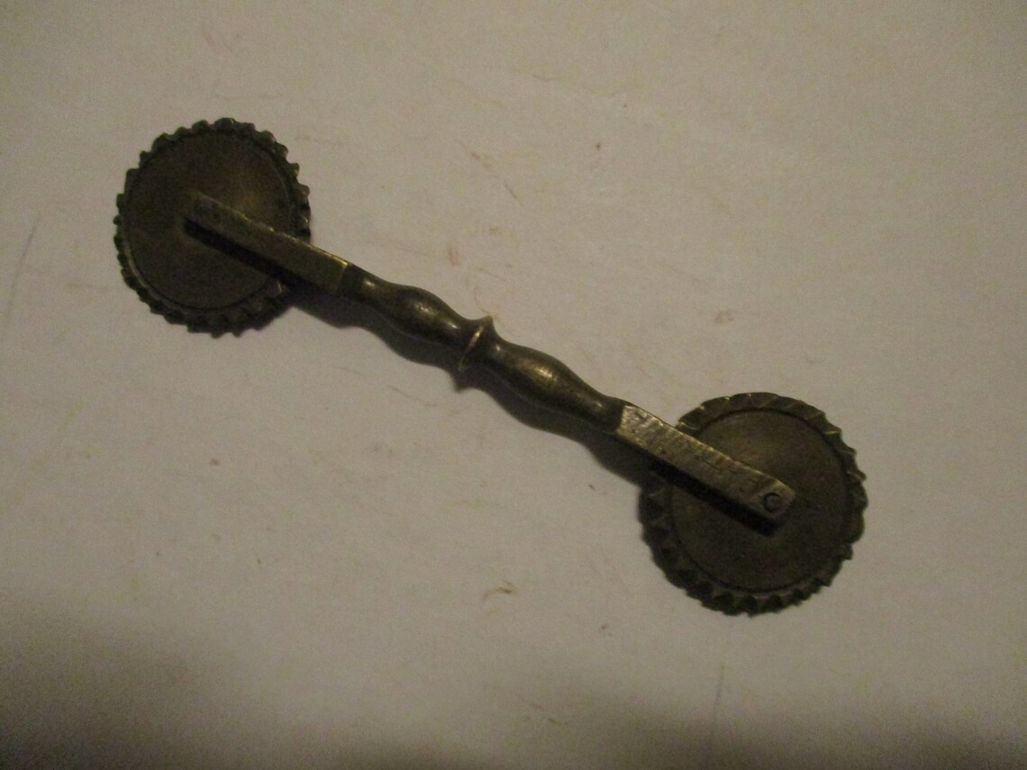 Antique Brass Pie and Pastry Cutter Wheels Double Wheel Form | Etsy
