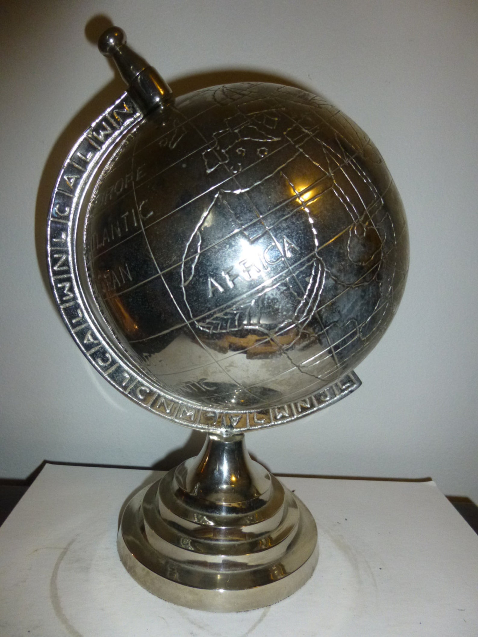 Funky Chrome Revolving Globe on Chrome Stand - Rare and Unusual ...