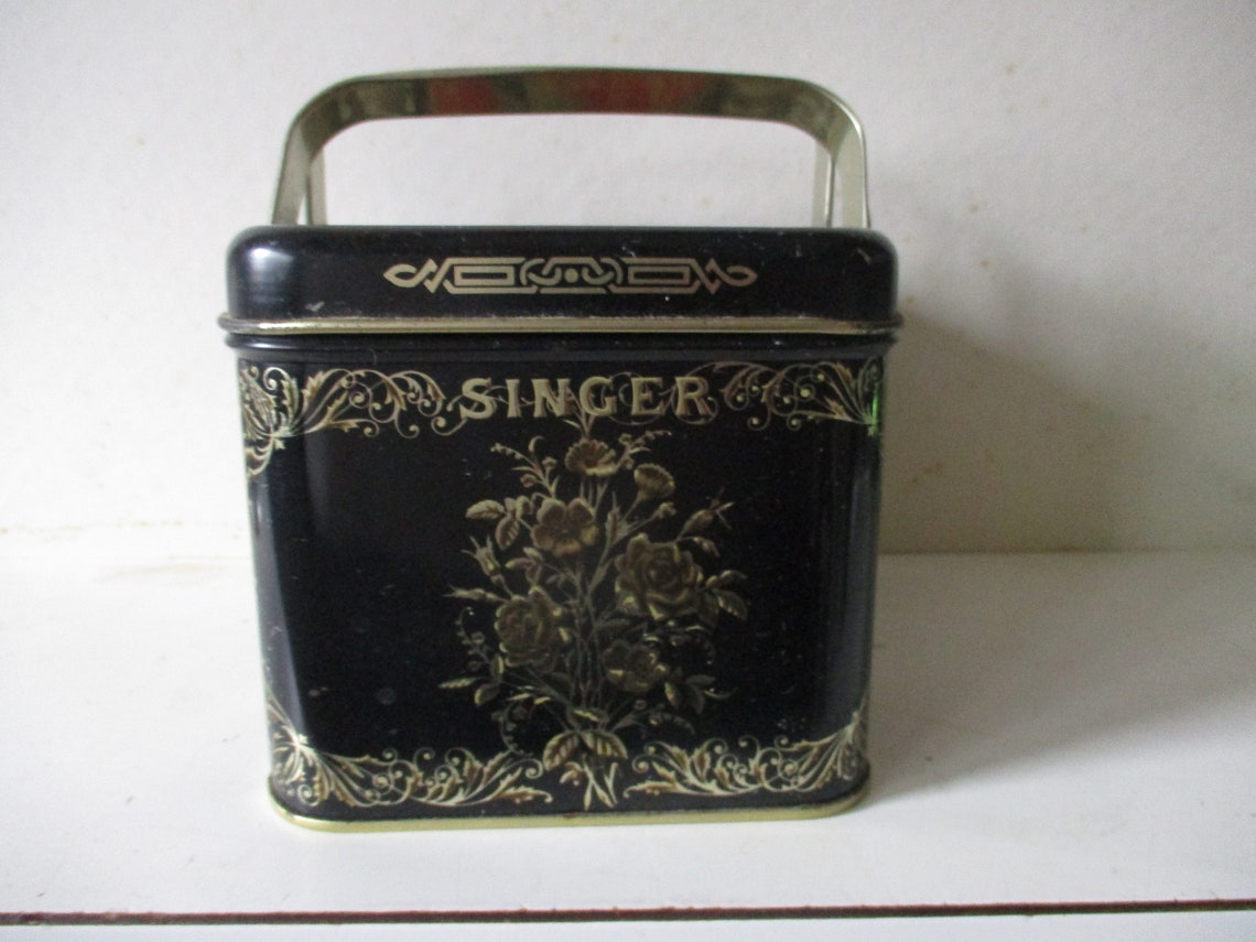 Singer Sewing Machine Tin Box With Swing Handles 6 X - Etsy