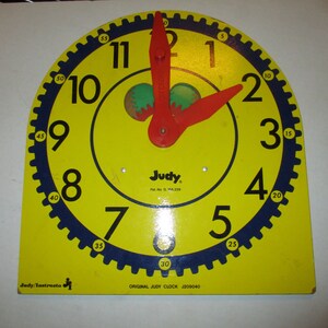 Judy Clock - 1960s Educational Learning Toy - How to Tell Time in ...