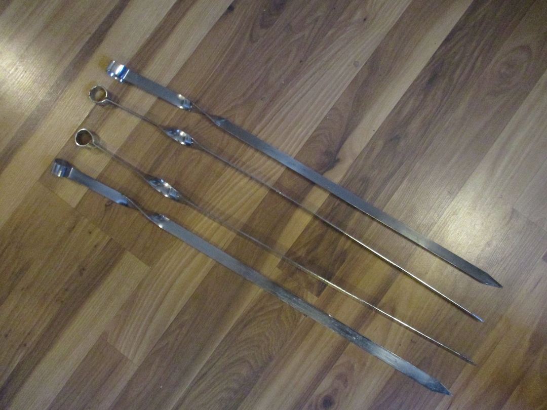 Turkish Oversized Shish Kebab or BBQ Skewers -set of 4 Very Large .6 ...
