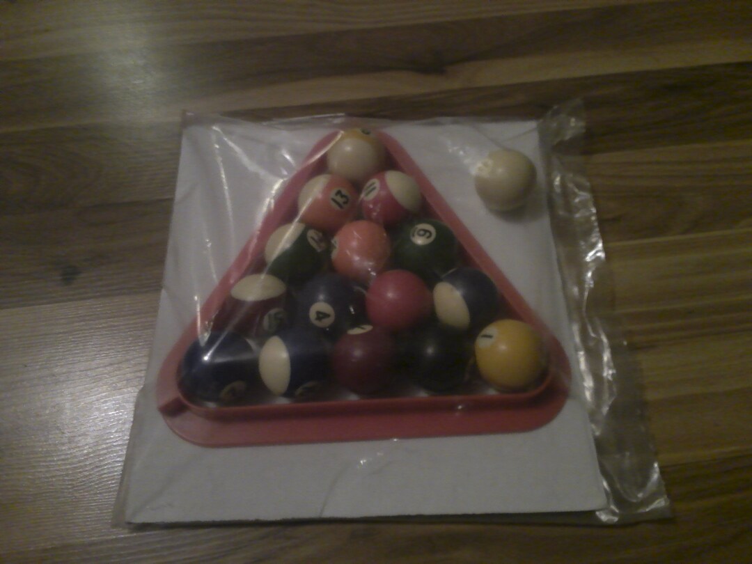 Small Pool Ball Set - 1.5" Diam. Set of 16 Balls (including Cue Ball ...