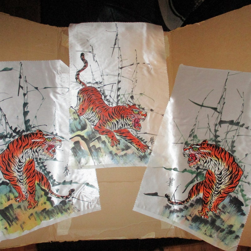 Tiger Silk Painting - Etsy