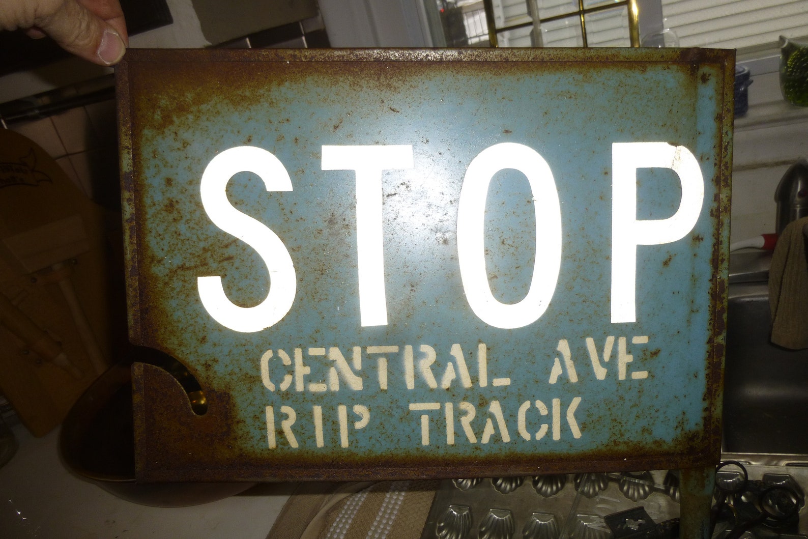 Antique New York Central Railroad Sign Rail Clamp STOP RIP - Etsy