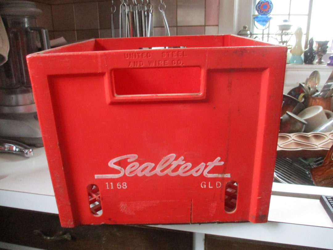 Sealtest Milk Crate - Hard Side Form 1968 - Red W White Text - Great ...